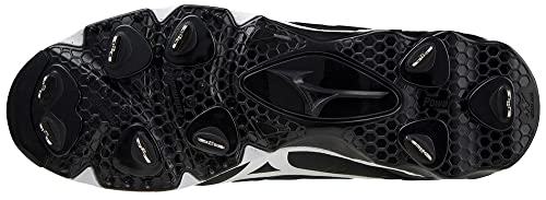 Mizuno mens 9-spike Ambition 9 Spike Men s Metal Baseball Cleat 10 1 2, Black/White, 10.5 US