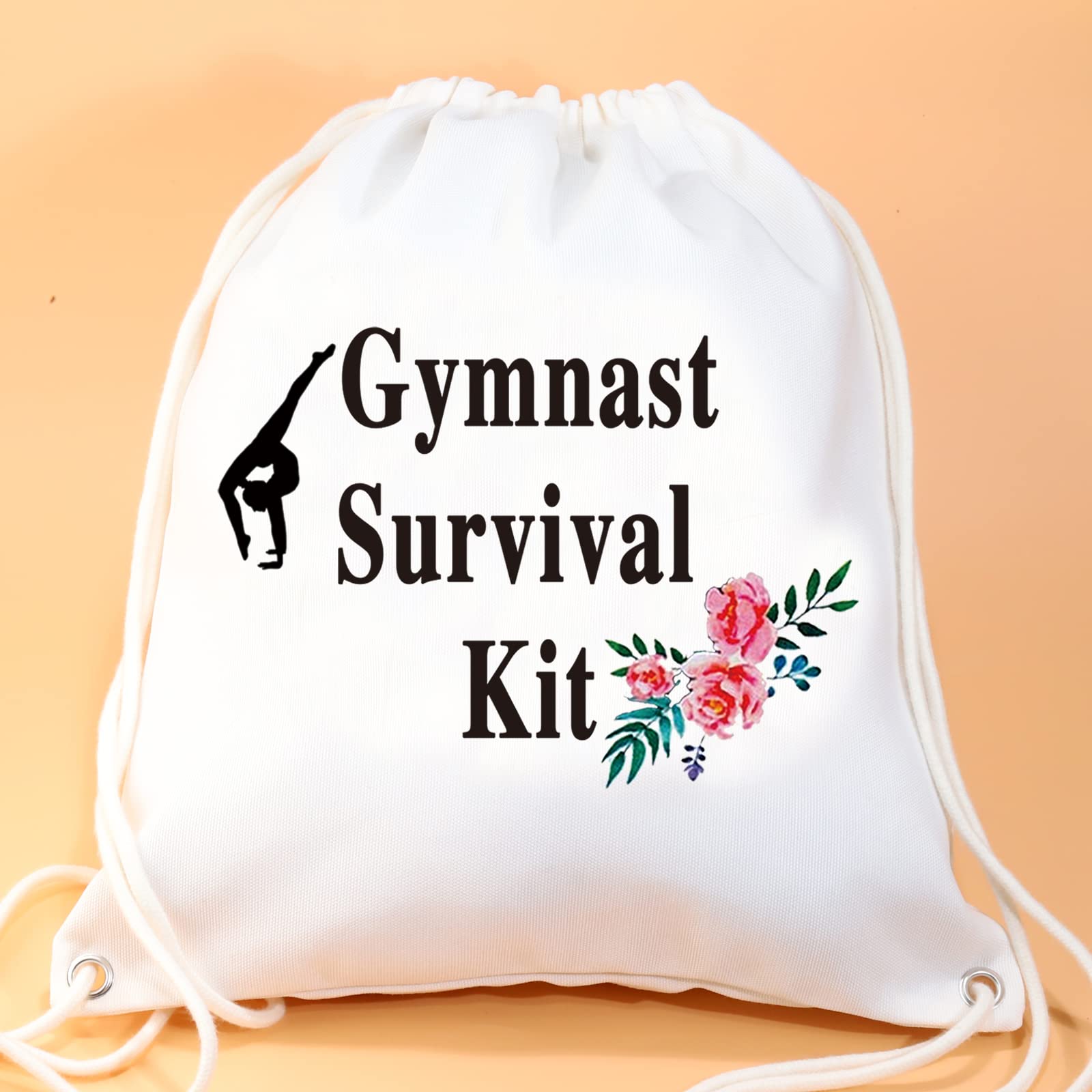 PXTIDY Gymnast Survival Kit Gymnastics Drawstring Bag Gymnastics Competition Bag Gym Bag Gymnastics Team Gift (Drawstring Bag)