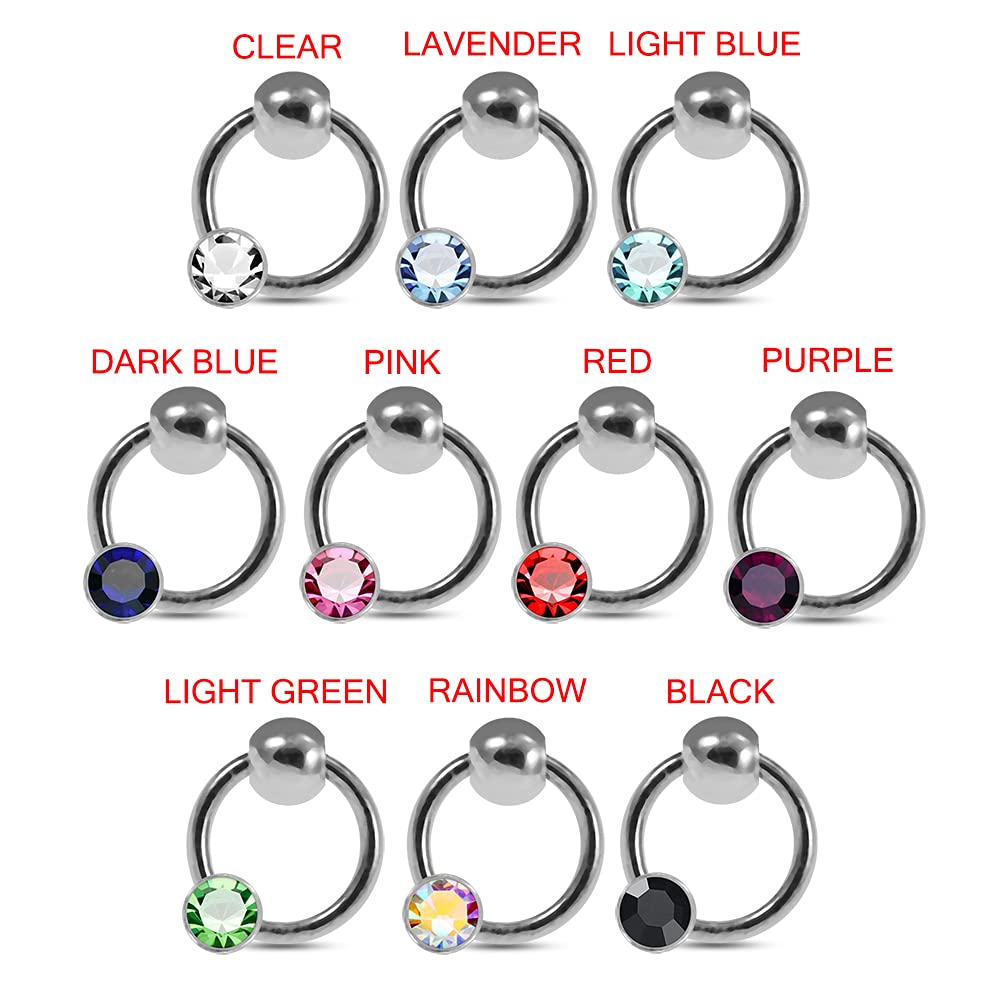 Lavender Gem Moving on Ring Sterling Silver Ball End Nose pin Body jewelry