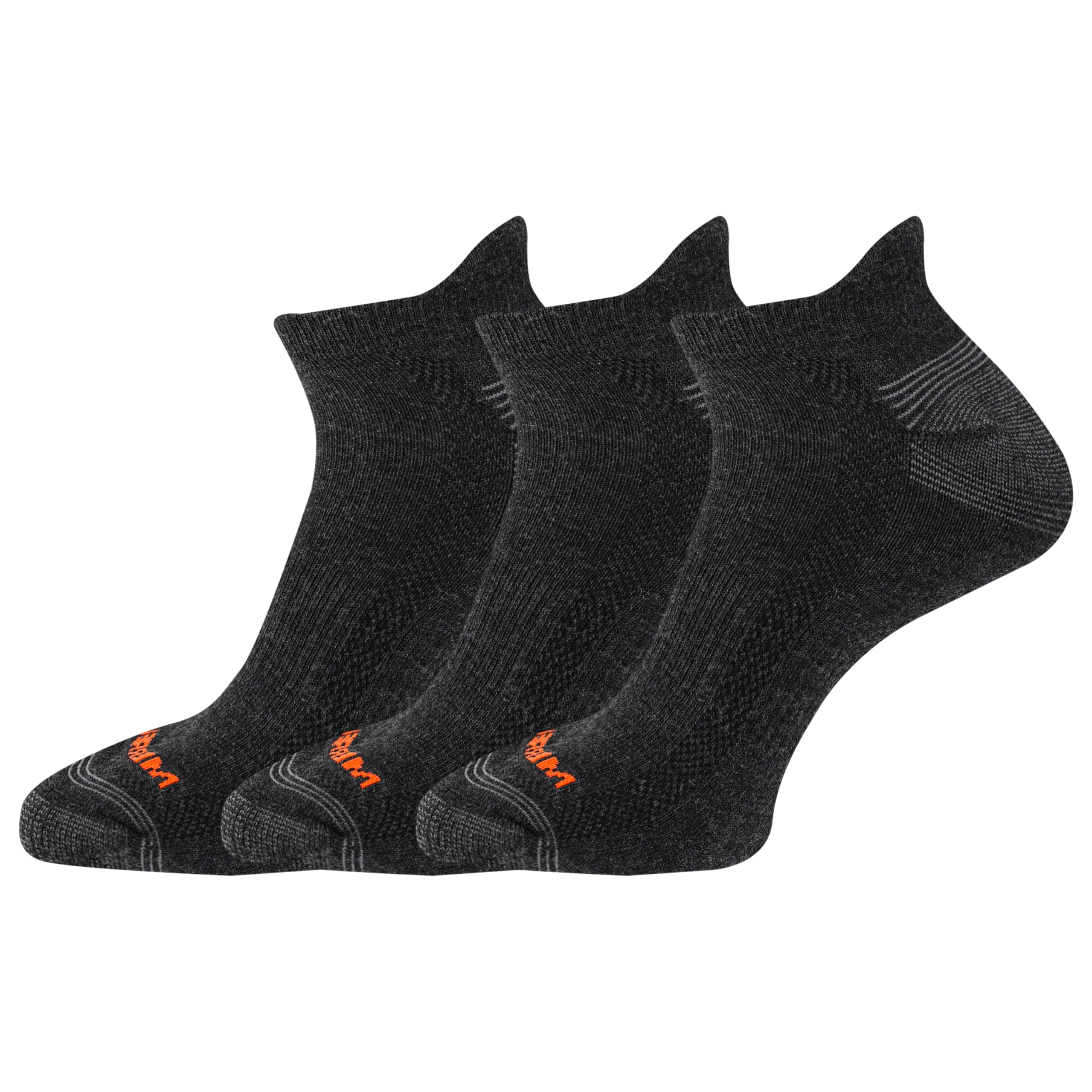 Merrell mens Repreve Cushioned Hiker Low Cut Tab 3 Pair Sock, Black Heather, S M Men s Shoe Size 5-8.5 US