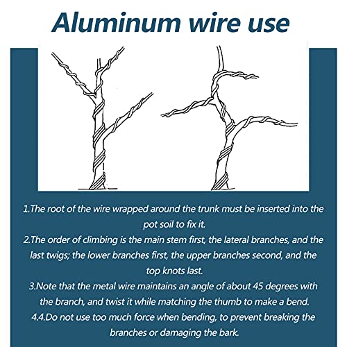 SHHMA Bonsai Wire Aluminum Wire for Bonsai Trees Suitable for Potted Plant Decoration, Weight is 500G,Black,Diameter:2.5mm