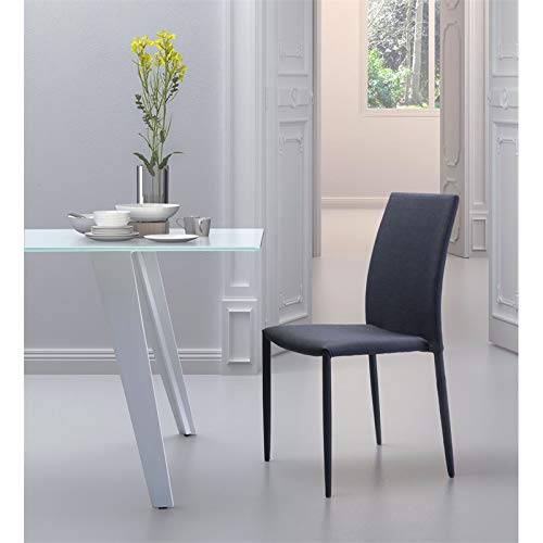MAKLAINE Fabric 35''H x 16.9''W x 21.7''D Dining Chair in Black (Set of 4)