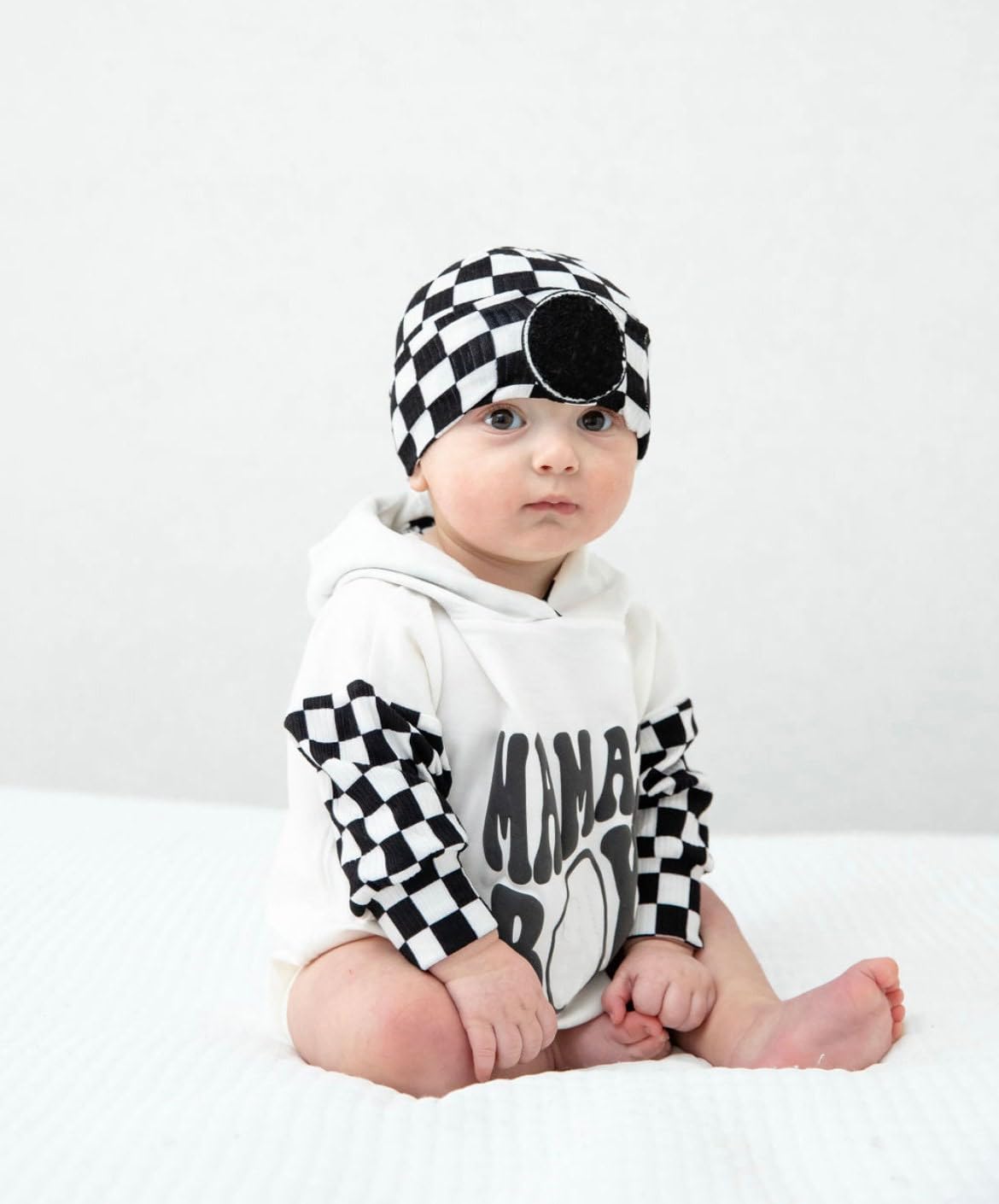 xiqaalombvt Infant Baby Boy Girl Fall Clothes Hoodie Pullover Sweatshirt Romper Color Block Long Sleeve Romper Outfit (Brown, 0-6 Months)