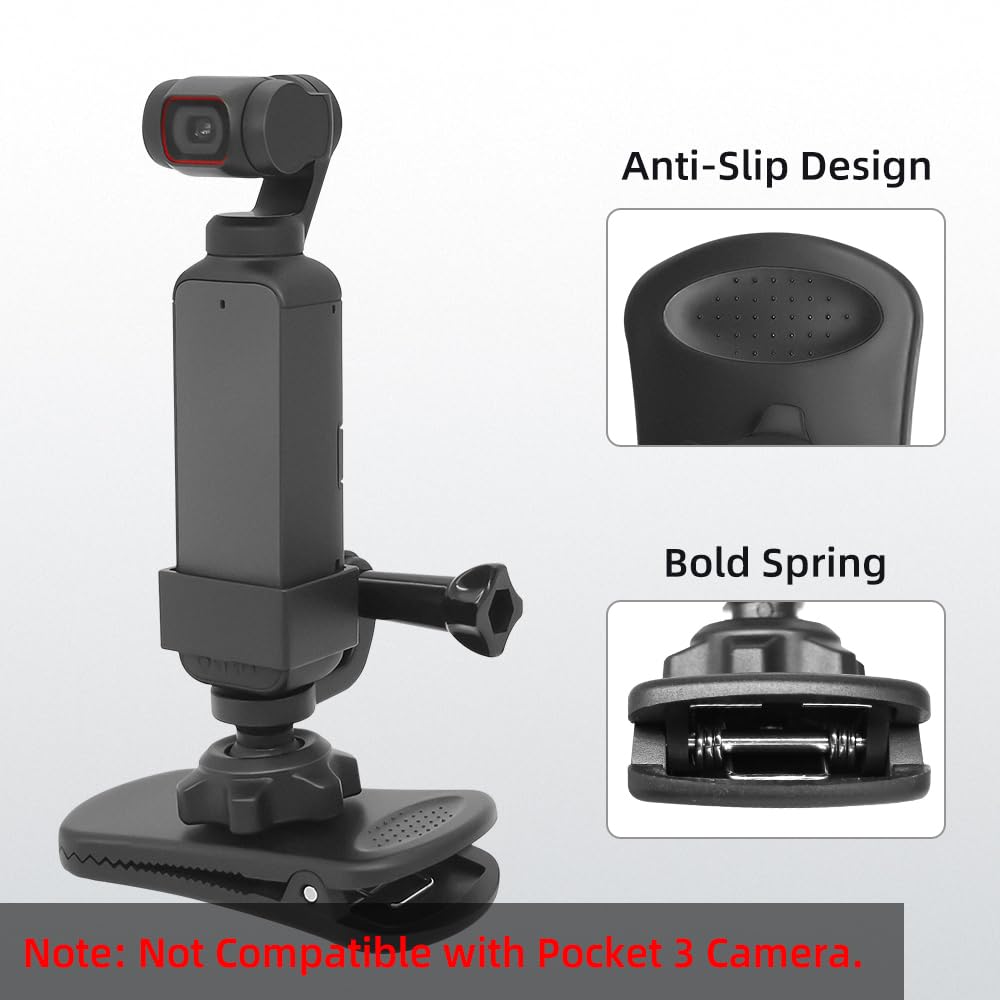 Osmo Pocket Backpack Quick Clip Mount,360 Degree Rotation Backpack Strap Knapsack Shoulder Mount with Extended Border Compatible with DJI Osmo Pocket,Osmo Pocket 2