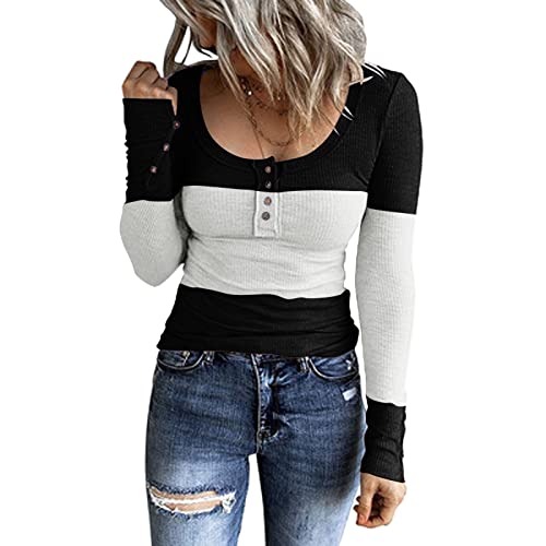 Women Long Sleeve Tshirt Autumn Sweatshirt Tops Classic Retro Long Sleeve Shirt Sweatshirt Pullovers Outdoor Pullovers Black-a