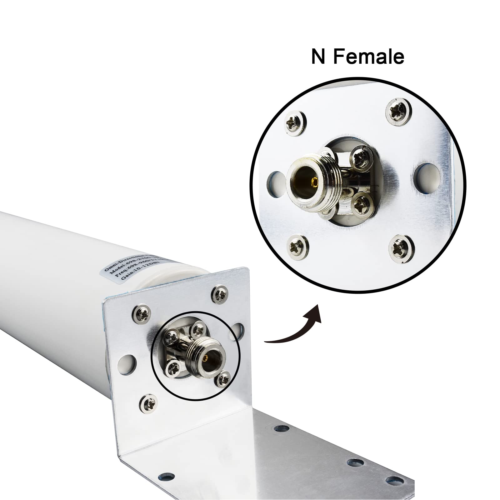 URCIANOW Omnidirectional Antenna 10-12dBi High Gain Antenna 4g LTE N Female Outdoor Long Range Antenna 698-960/1710-2700Mhz for Mobile Phone 4G Router Modem Gateway(NO Cable)