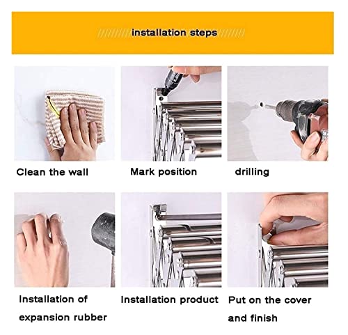 XMCX Folding Laundry Drying Rack- Wall Mounted Clothing Shelf for Shirts Pants Towels Shoes Garments Hanging Hanger Easy Storage (Size : 100cm/39.4in)