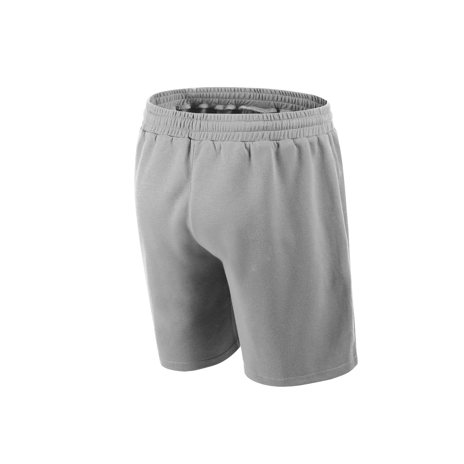 OOWVW Men's Shorts Casual Drawstring Jogger Athletic Workout Gym Sweat Shorts with Pockets Light Grey