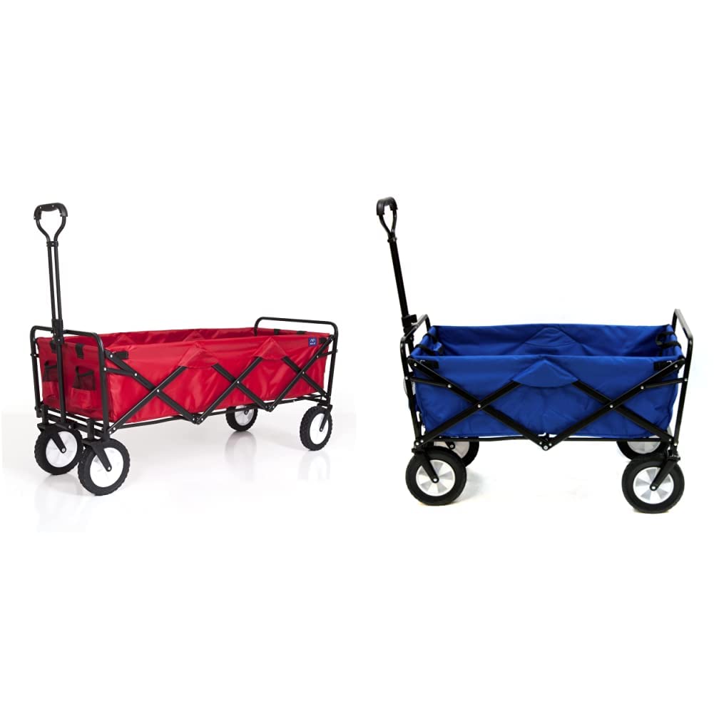 Mac Sports Extended Collapsible Folding Outdoor Utility Wagon with Heavy Duty Steel Frame Utility Wagon