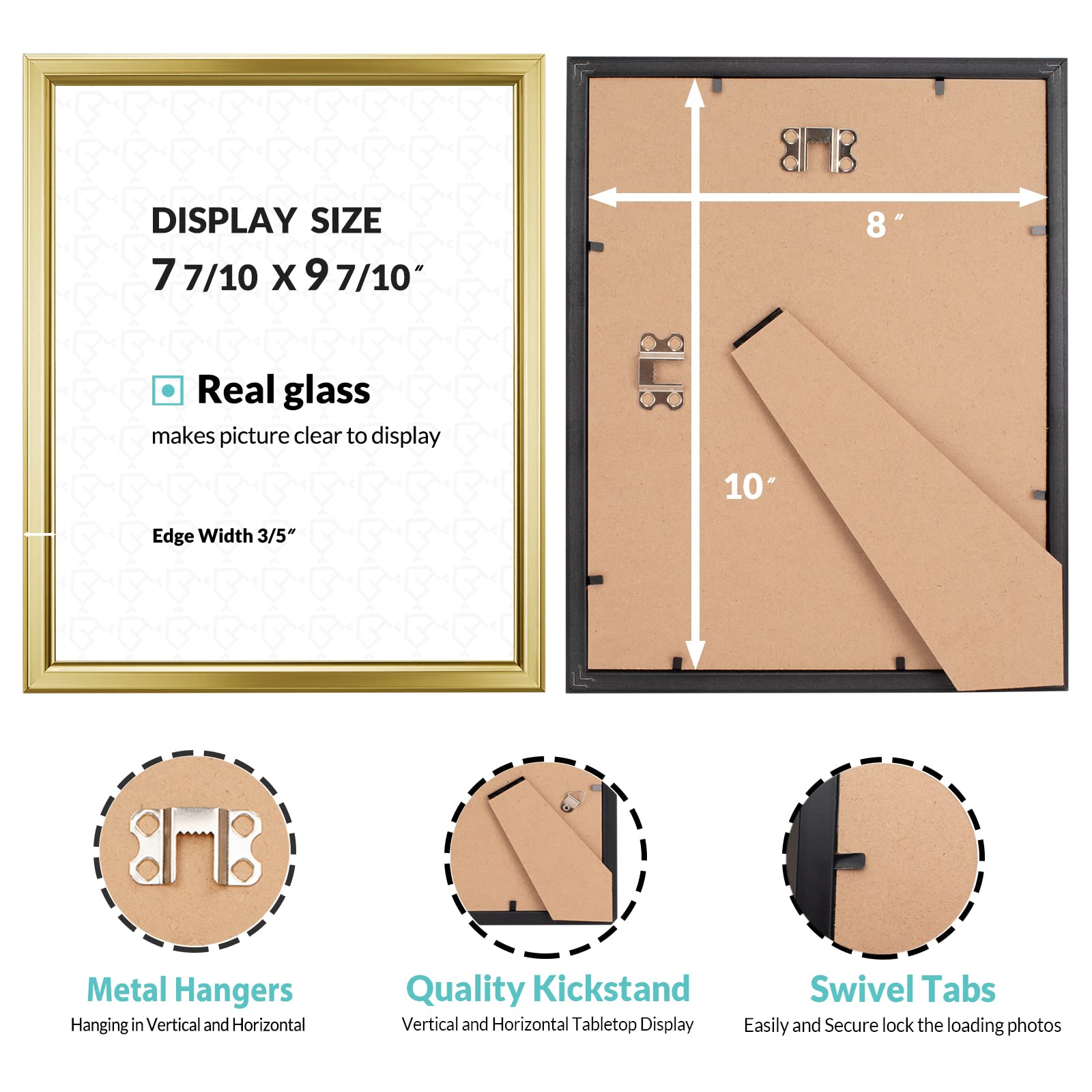 LaVie Home 8x10 Picture Frames (12 Pack, Gold) Simple Designed Photo Frames for Wall Mount Display, Set of 12 Classic Collection