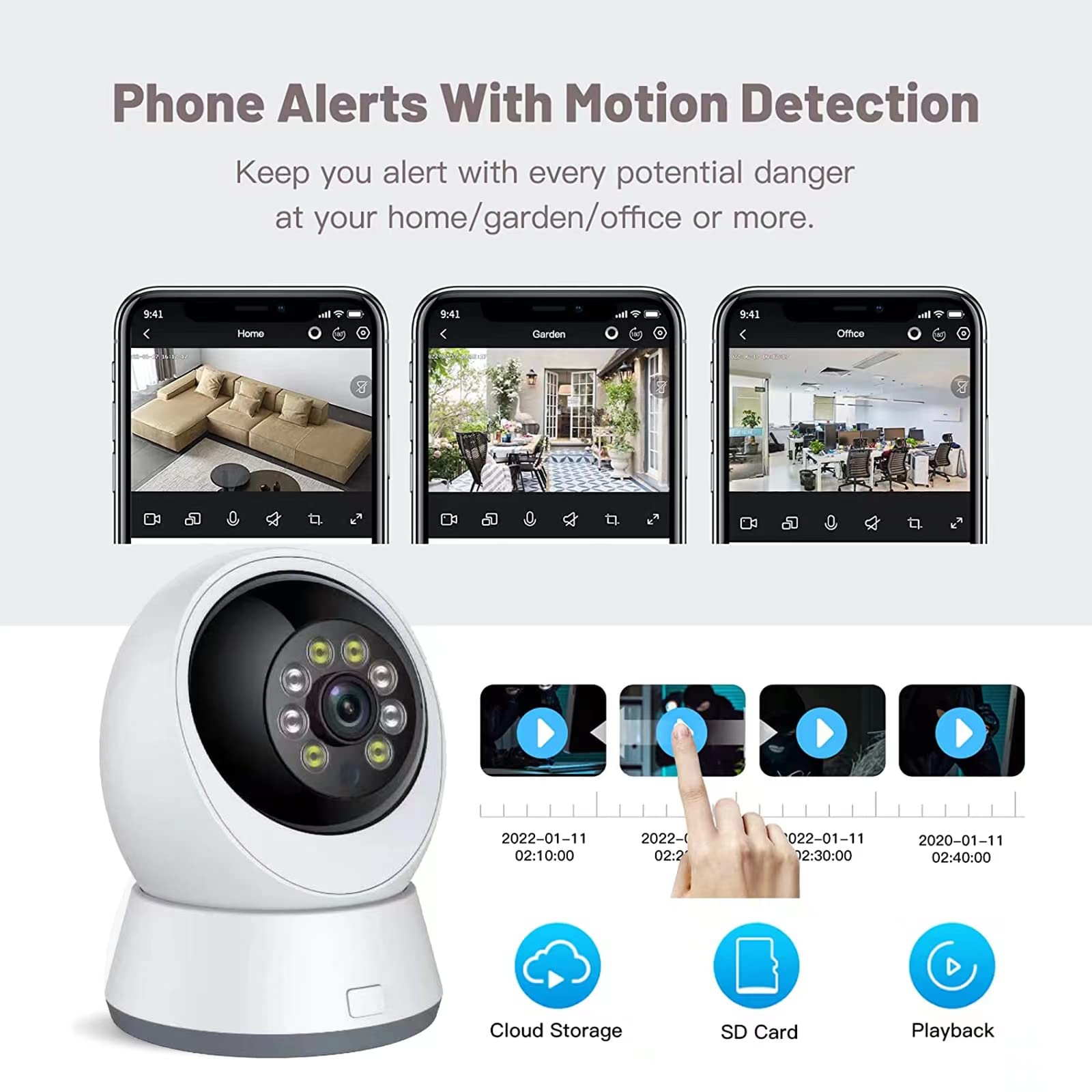 WiFi Indoor Home Security Camera - 5G Security Camera, 1080P Home WiFi Camera, 360° Dome Camera for Home Surveillance, Baby & Pets Camera Monitor