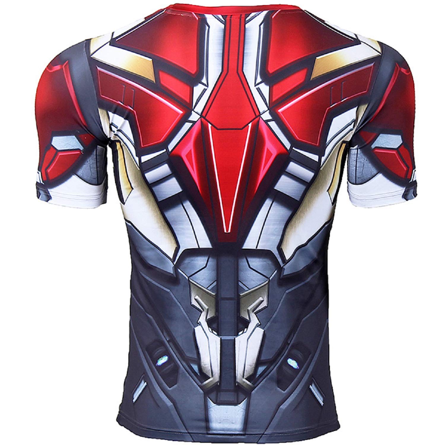 Mens Compression Shirt Iron Man 3D Printed T Shirts Fitness Tops (X-Large, Iron Man)