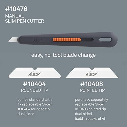 Slice Slim Pen Cutter, 1 Pack, Manual Blade Stays in Position