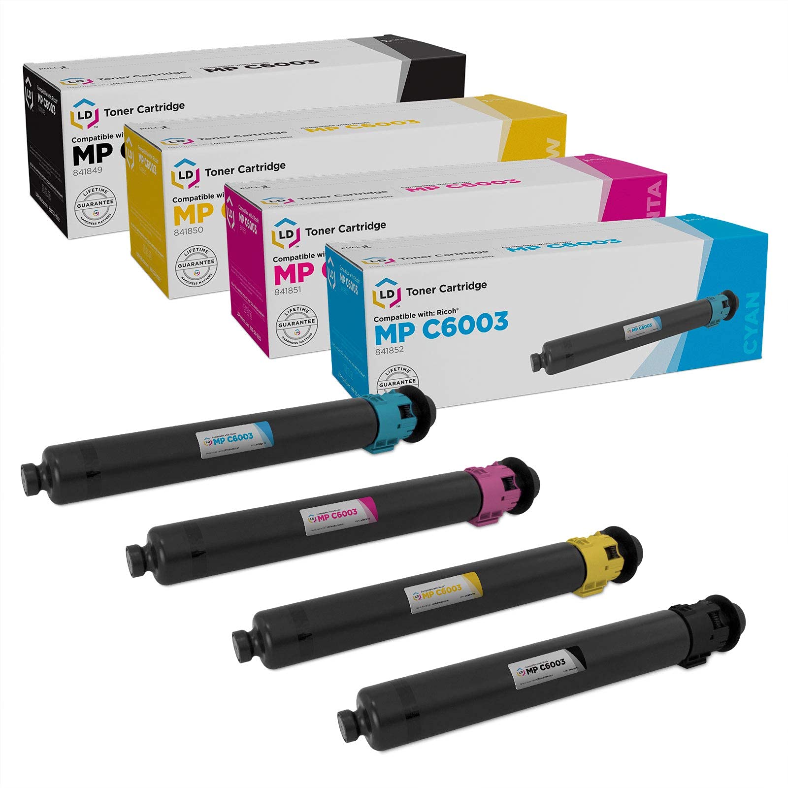 LD Compatible Toner Cartridge Replacement for Ricoh MP C6003 (Black, Cyan, Magenta, Yellow, 4-Pack) Compatible with MPC4503 MPC5503 MPC6003 MP C3004ex MP C3504ex MP C4504 MP C4504 e
