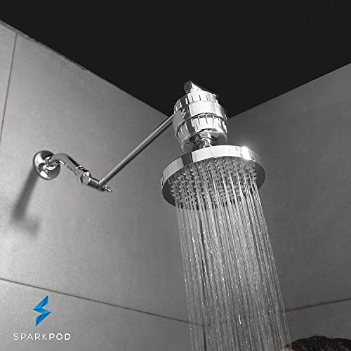 SparkPod High Output Shower Filter Cartridge- Suitable for People with Sensitive and Dry Skin and Scalp, Filters Chlorine and Impurities | 1-min install (Enhanced, 3 pc)
