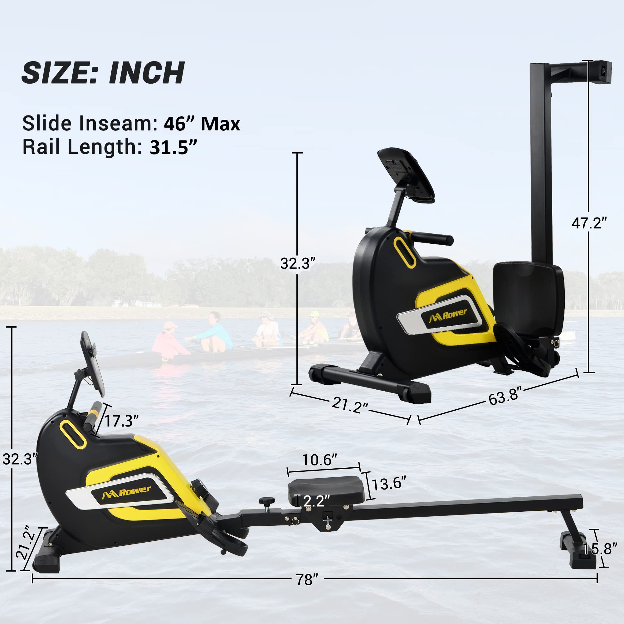 Merax Magnetic Rowing Machine Foldable Exercise Rower 14-Level Adjustable Resistance for Cardio