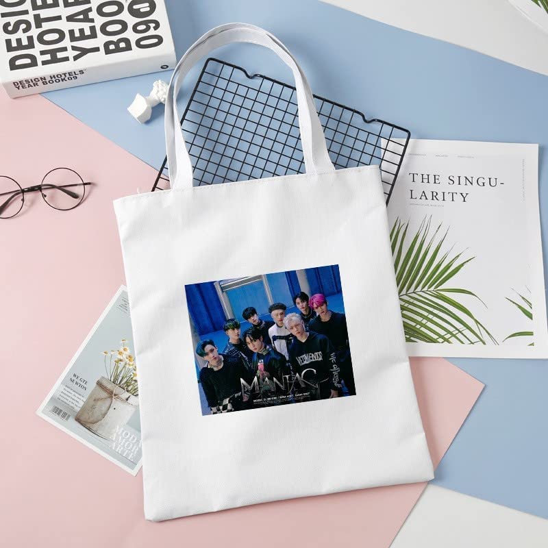 STRAY-KIDS Merchandise Canvas Shoulder Bag,STRAY-KIDS Handbag Crossbody Casual Tote (Blue)
