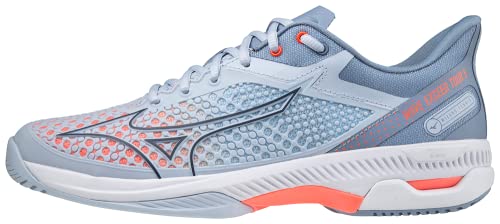 Mizuno Women's Tennis Shoe, Heather-Neon Flame, 6