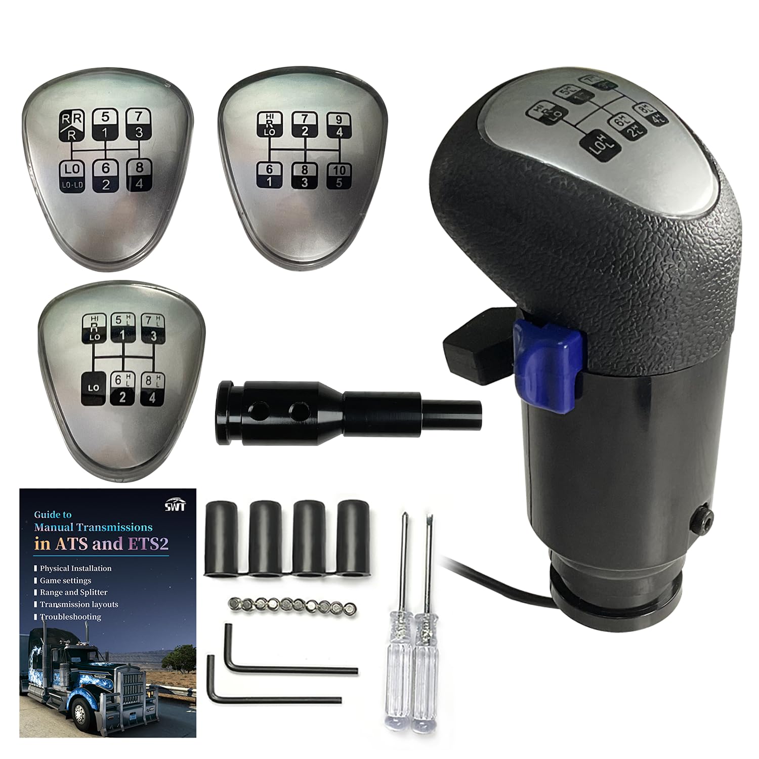 SimWayTech USB Shifter Knob for ATS & ETS2 PC For Logitech G25 G27 G29 G920 G923 Thrustmaster TH8A Fanatec SQ PXN A7 other DIY shifter