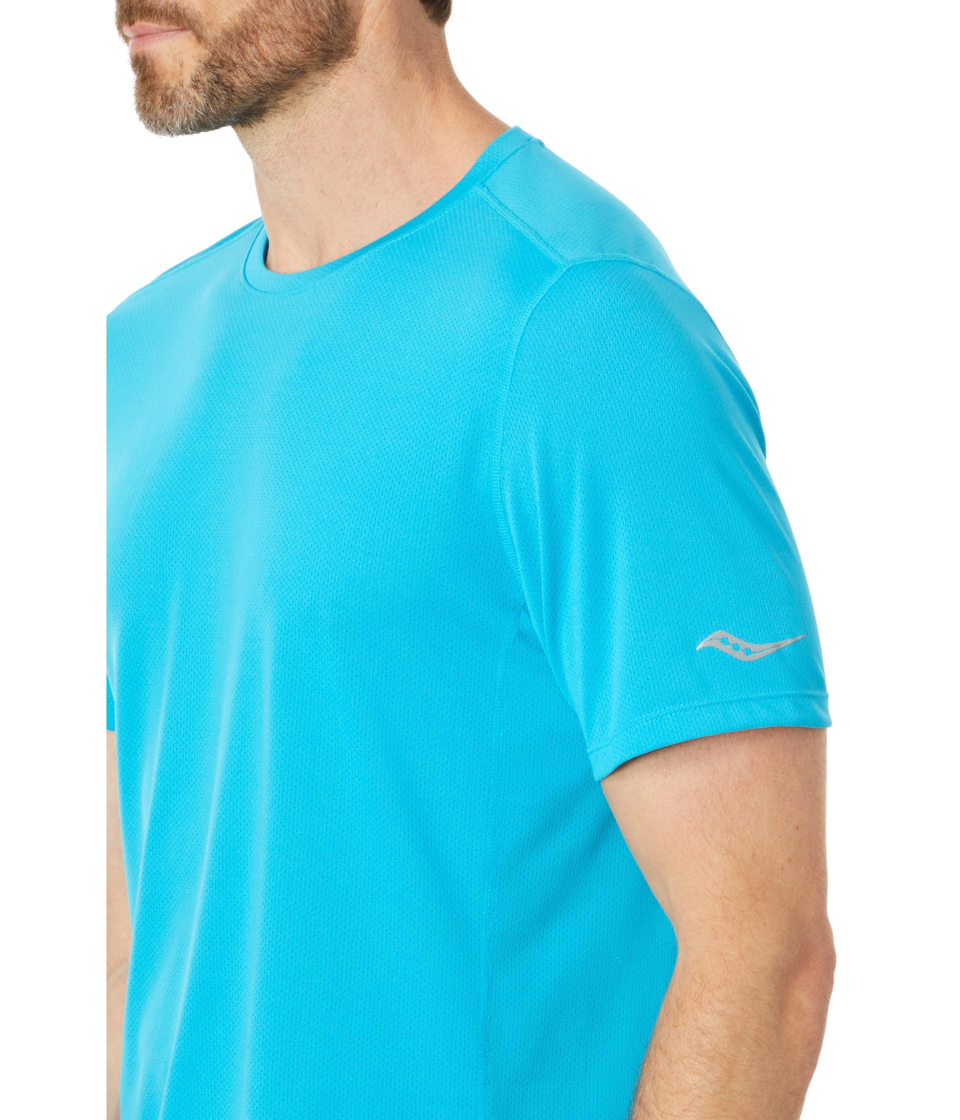 Saucony Men's Stopwatch Short Sleeve Light Grey Heather M