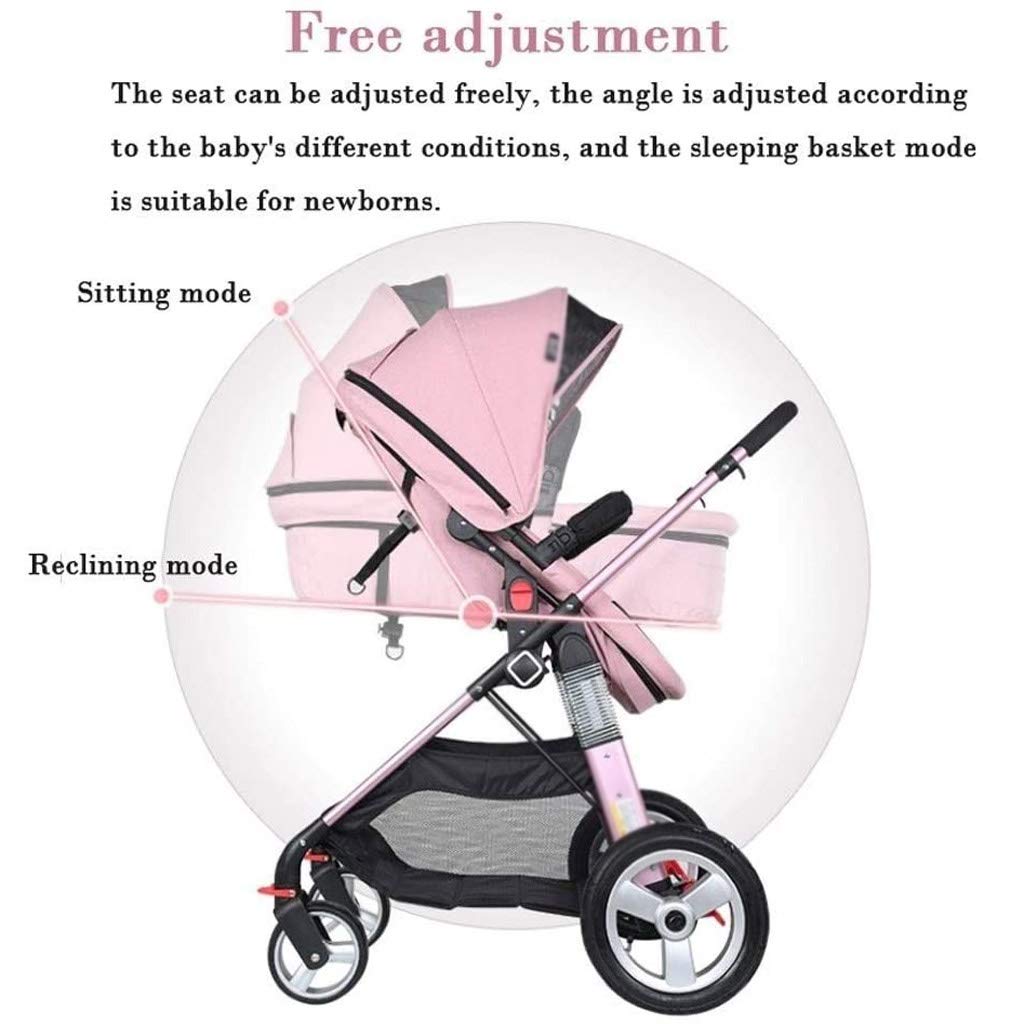 WYFDP Baby Stroller, High Landscape Can Sit and Lie Lightweight Folding Stroller, Baby Child Two Way Trolley