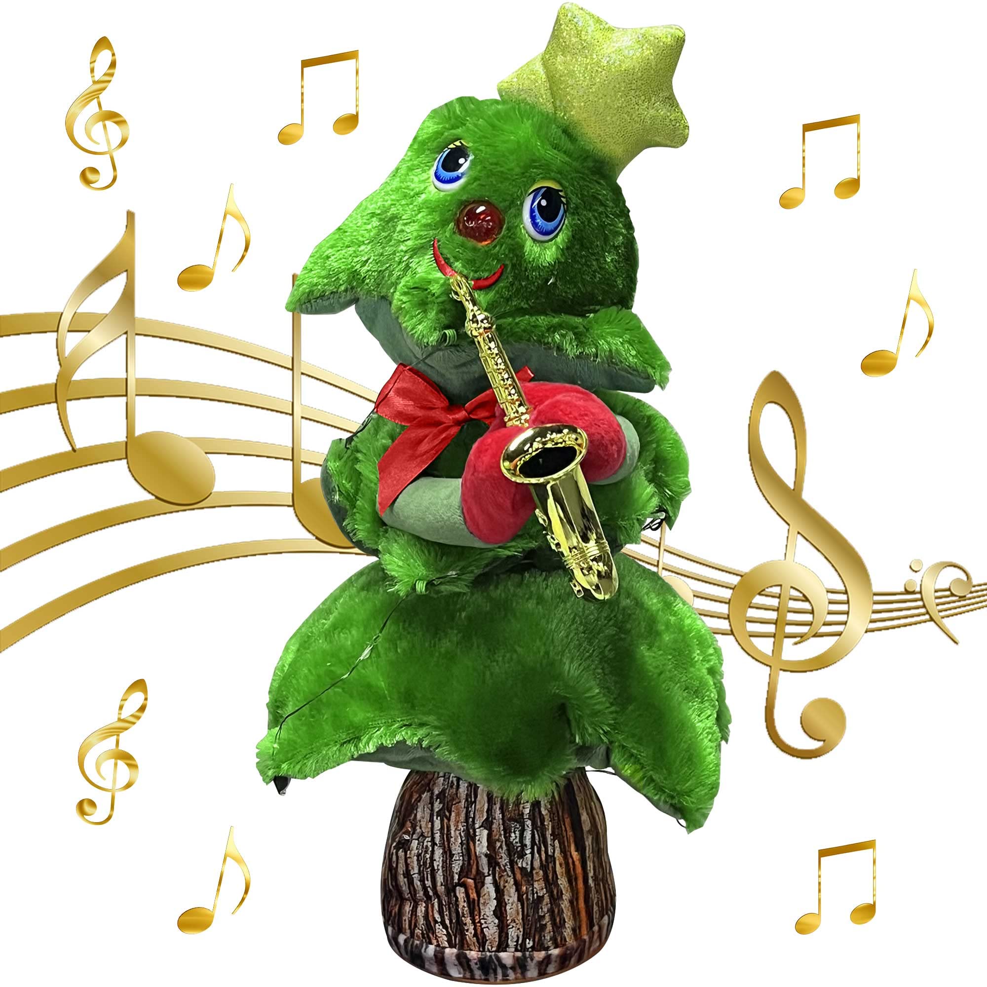 Singing Christmas Tree, Dancing Christmas Tree Play The Saxophone and Sing 8 Christmas Songs, Christmas Dancing Toy Gift for Kids & Decoration Parties
