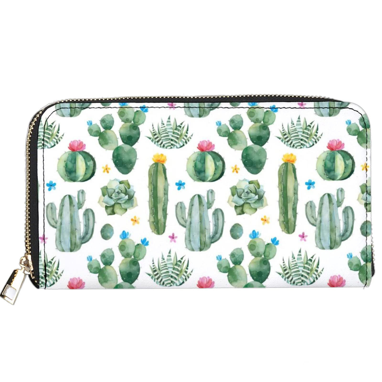 Qwalnely Cactus Wallet PU Leather, Cactus Purse Phone Money Credit Card Holder