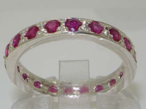 LetsBuyGold 925 Sterling Silver Real Genuine Ruby Womens Promise Ring - Size 9