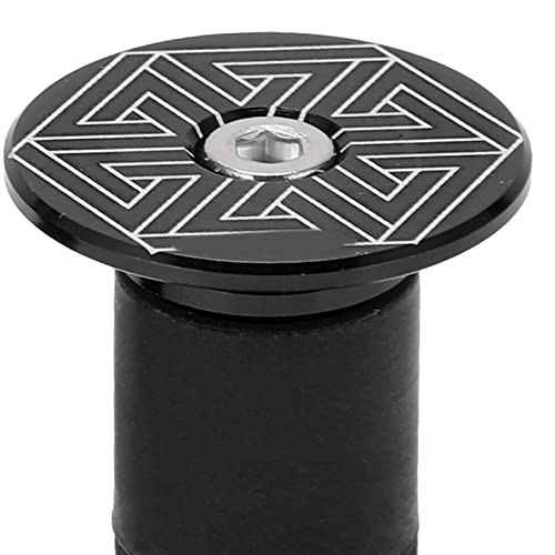 Raguso Handlebar Grips End Plugs, Handlebar End Plugs Practical Lightweight for Road Bikes(Swirl - Black)