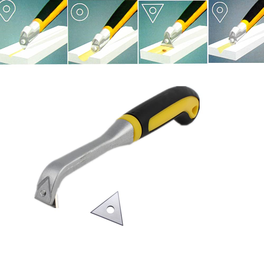 Spealloy Carbide Paint Multi-Purpose Scraper with Triangular Shaped Scraper,Hand-hold Scrapers, for Removing Paint Glue Varnish Rust,Contains only handle and triangular blade.