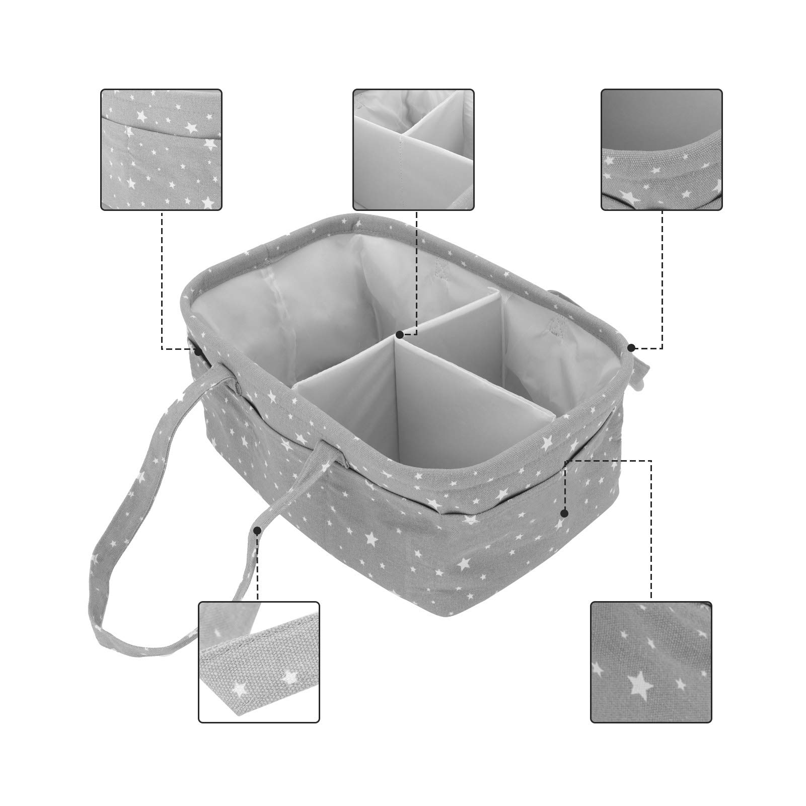 MorNon Baby Diaper Caddy Organizer Baby Shower Basket Storage Bin with Bottle Bag Car Organizer for Diapers and Baby Wipes
