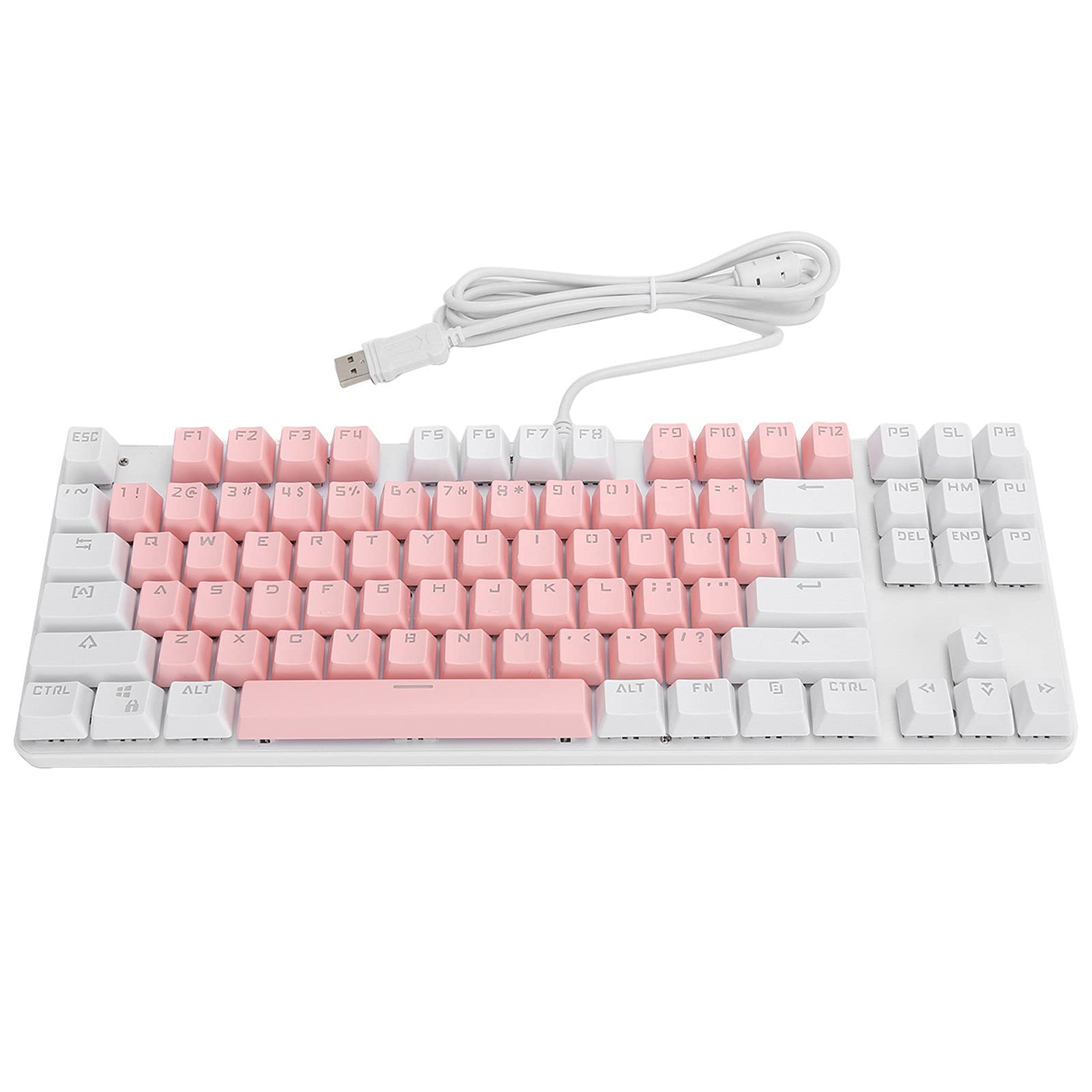 YYOYY Mechanical Keyboard, USB Wired RGB Backlight Gaming Keyboard, Double Color, Plug and Play, Portable Ergonomics Keyboard, for Laptop