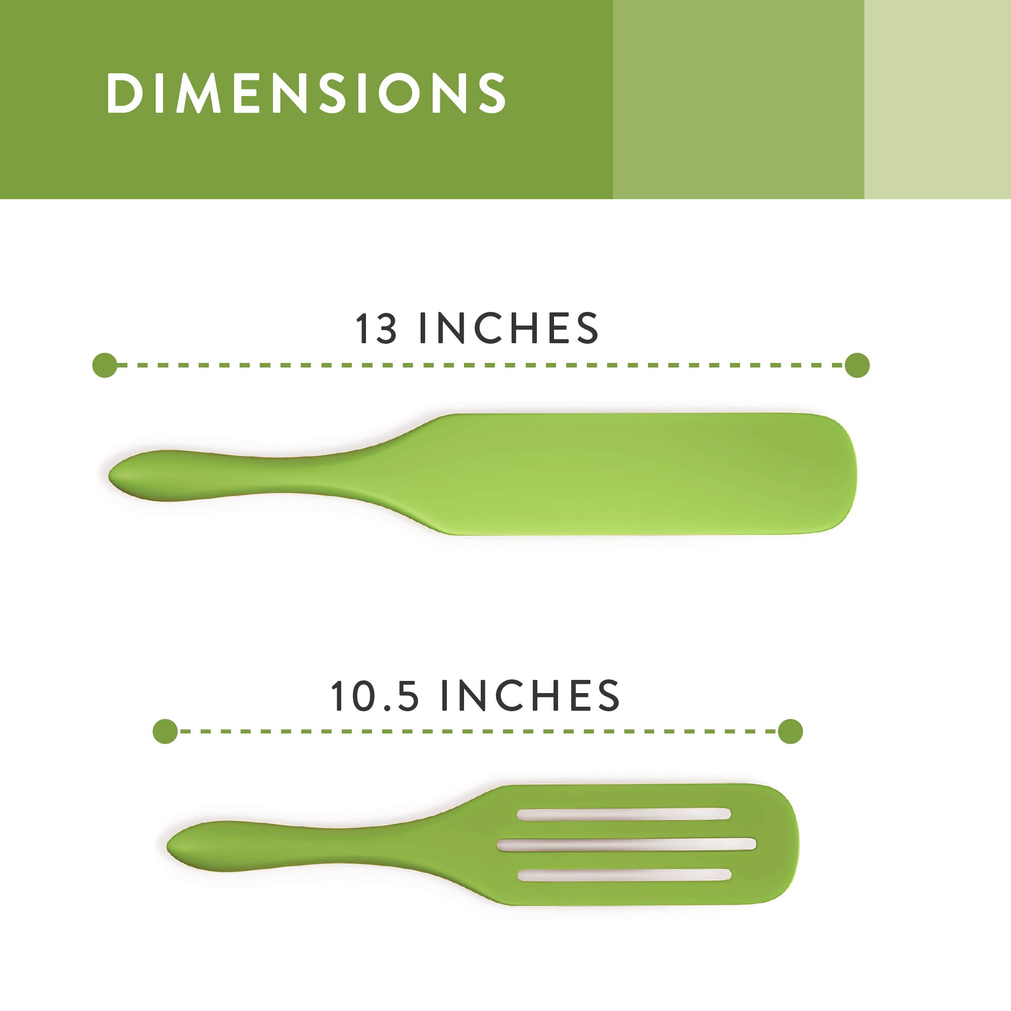Mad Hungry Spurtle Silicone Set 2-Piece - Kitchen Spatula Spoon Tools for Cooking, Narrow Jar Scraper, Mixing Spoons, Icing Cake & Frosting Knife Spreader, Slim & Slotted Thin Paddle Spurtles Utensil