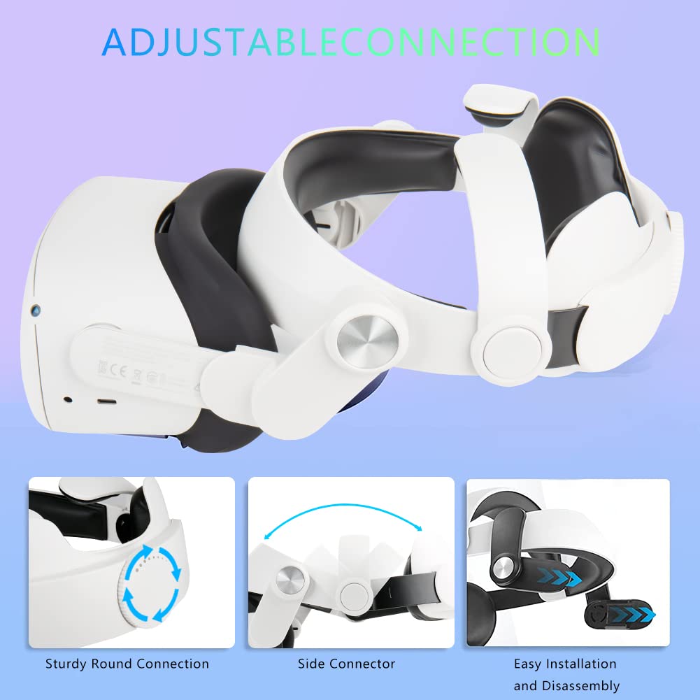 Oculus Quest 2 Head Strap Accessories for Quest 2 Elite Strap Replacement Enhanced Support and Reduce Head Pressure in VR