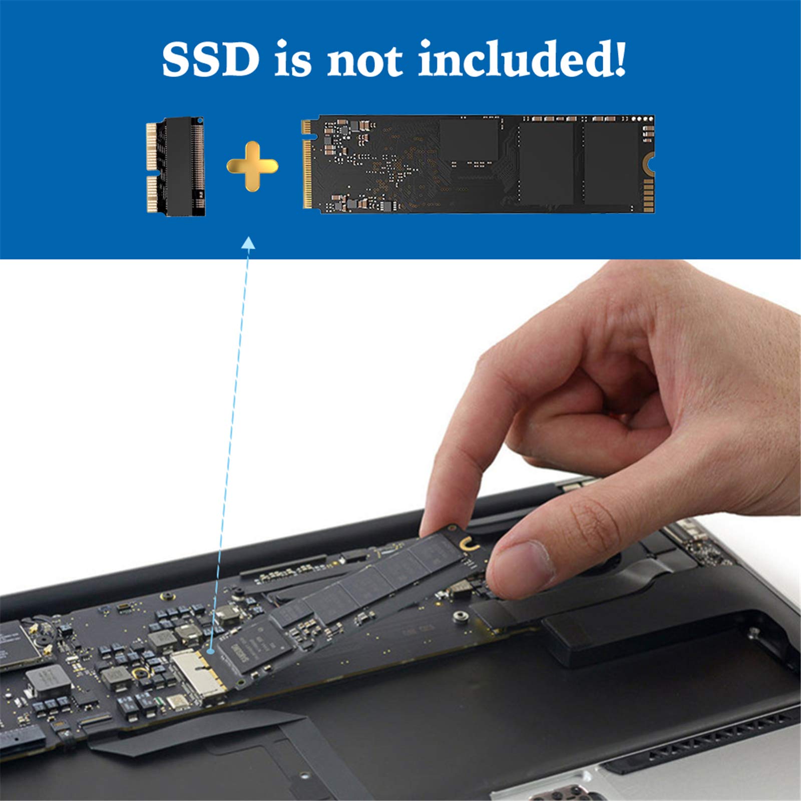 Upgraded M.2 NVME SSD Convert Adapter with Screwdriver Set for MacBook for Upgrade MacBook Air 2013 2014 2015 2016 2017 and Mac Pro Retina 2013 2014 2015, NVMe AHCI SSD Upgraded Kit for A1465 A1466 A