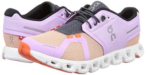 ON Women's Cloud 5 Push Sneakers, Fiji/Rose, 9.5