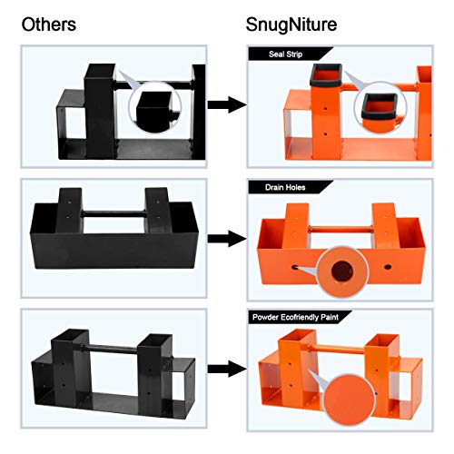 SnugNiture Outdoor Firewood Log Storage Rack Bracket Kit, Adjustable Log Rack Holder, Fireplace Wood Storage Holder with Screws, Orange