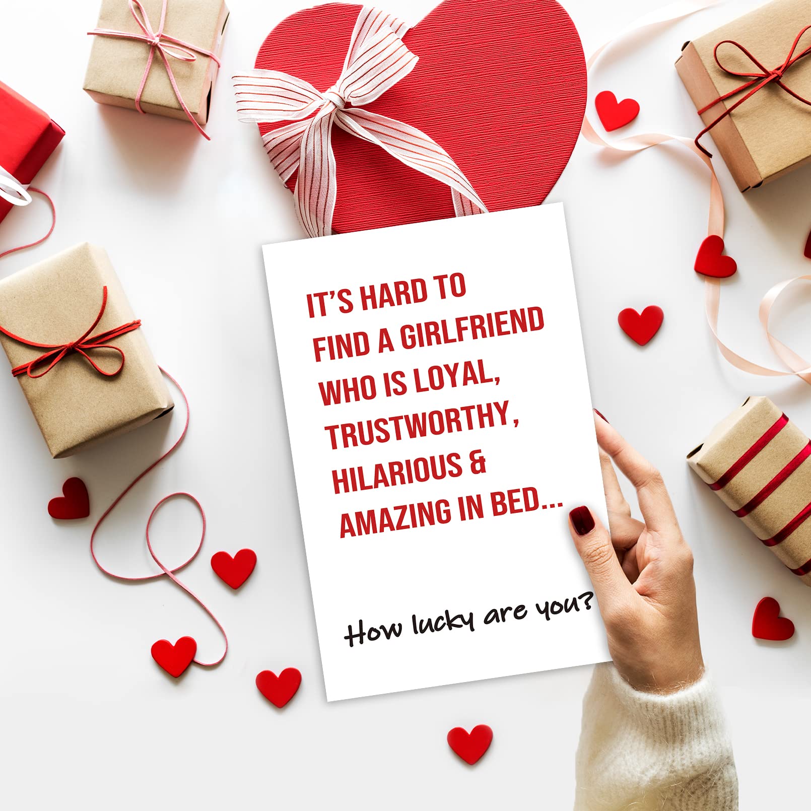 Leinessy Funny Anniversary Card for Boyfriend, Humor Valentines Day Card for BF, Hilarious Love Card for Him