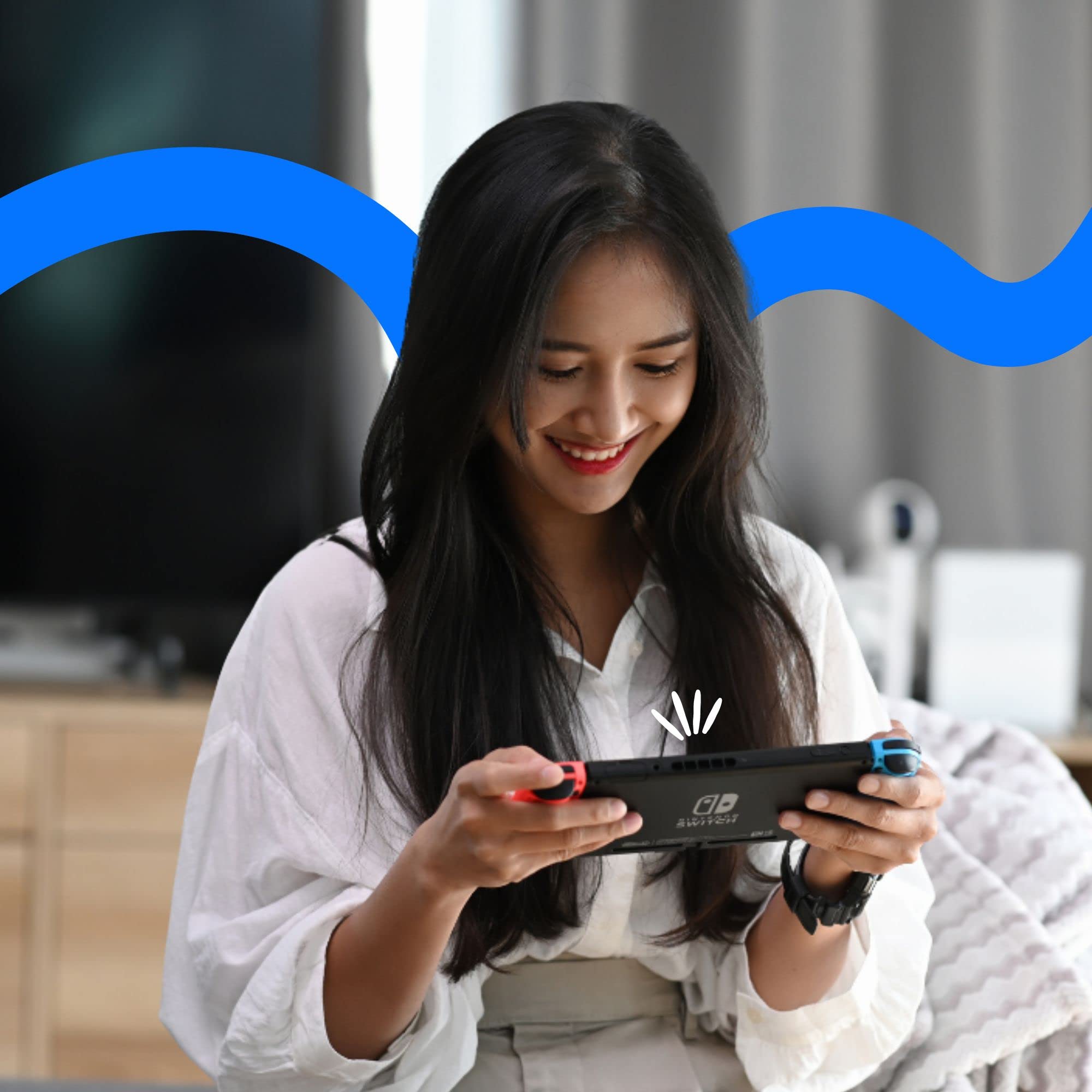 Ocushield Anti Blue Light Tempered Glass Screen Protector for Nintendo Switch Lite Console - Protect Kids Eyes from Strain and Fatigue