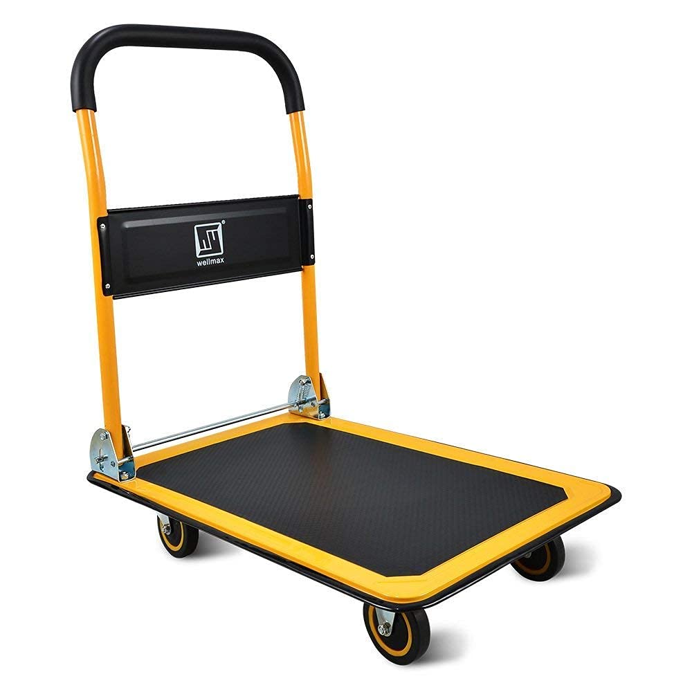 Wellmax 330lb Platform Cart Yellow and Red