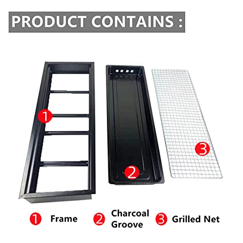 Xicennego Portable Charcoal Grill Outdoor Grill With Handle Foldable BBQ Grill For Picnic Beach Terrace Backyard Barbecue(Large)