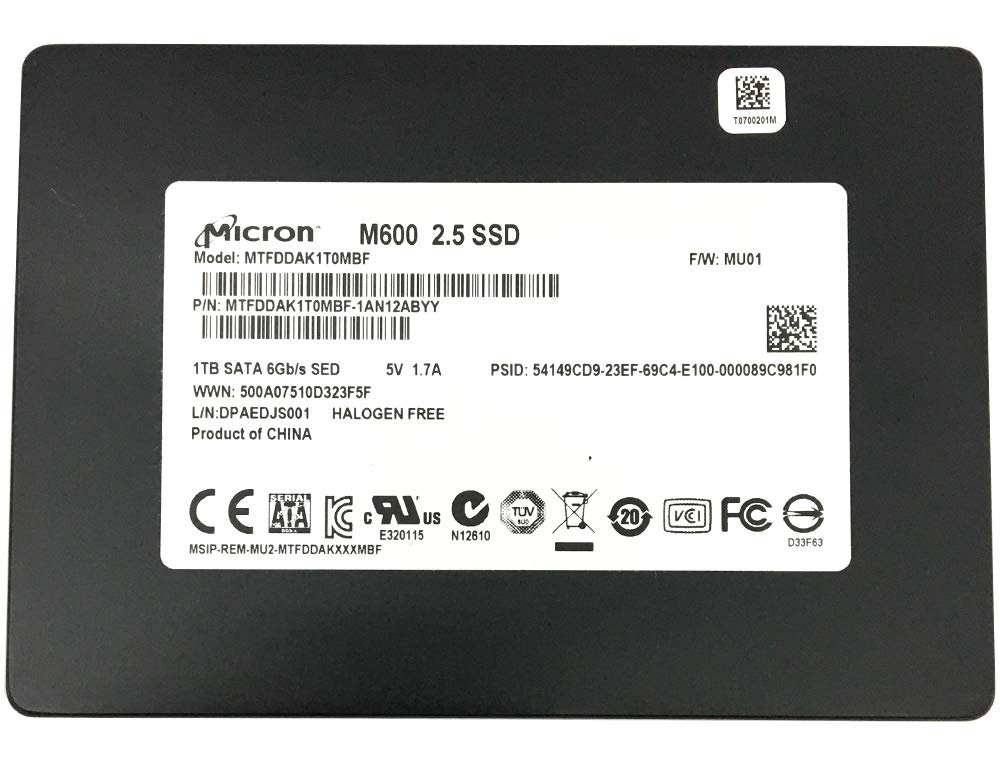 Micron M600 1TB 2.5-inch SATA 6.0Gb/s (7mm) Internal Solid State Drive (SSD) (MTFDDAK1T0MBF)