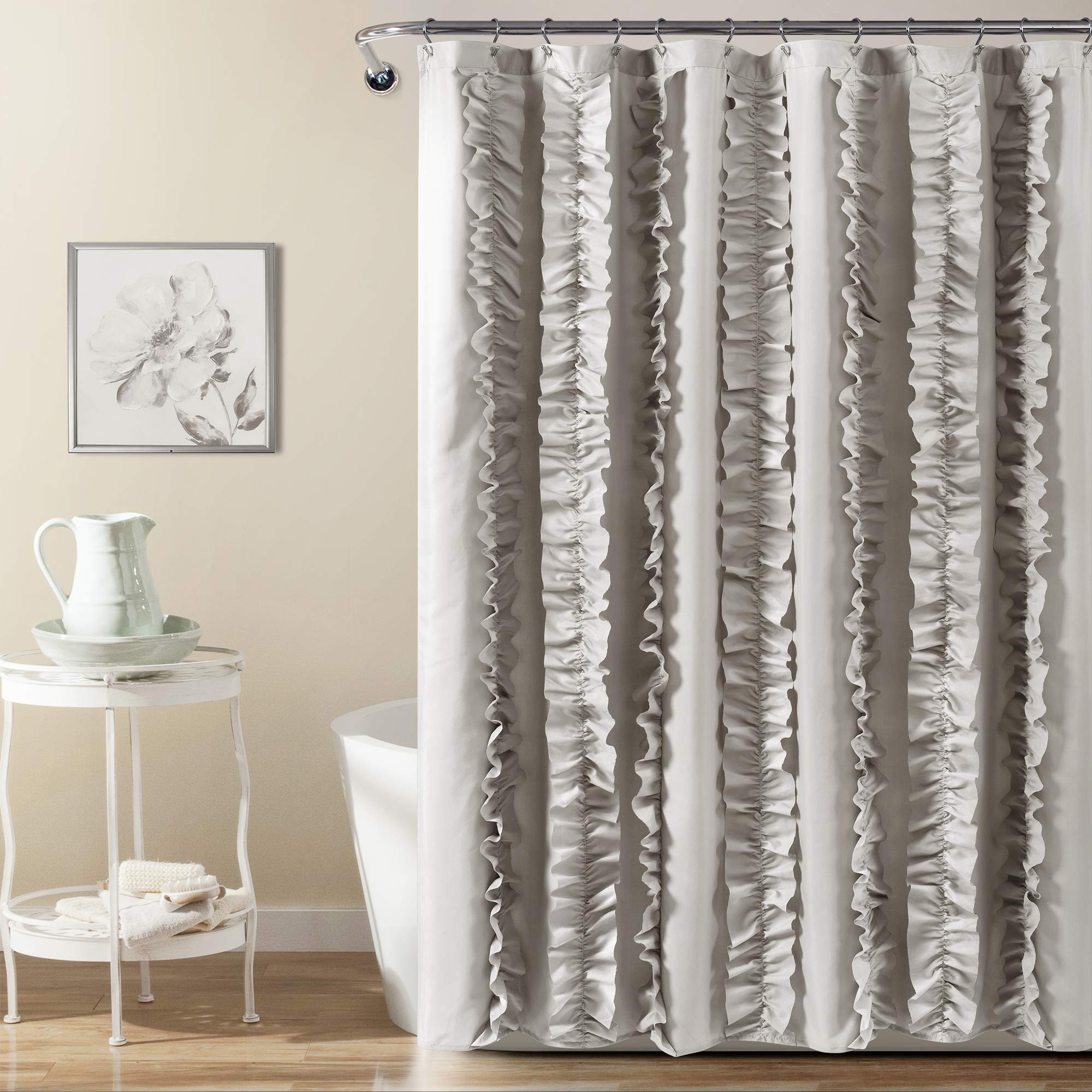 Lush Decor, Gray Belle Shower Curtain, 72" x 72"
