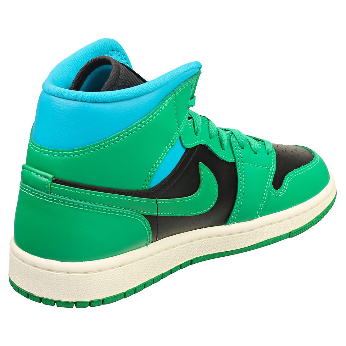 Nike Air Jordan 1 Mid Womens Black/Lucky Green-Aquatone Size 9