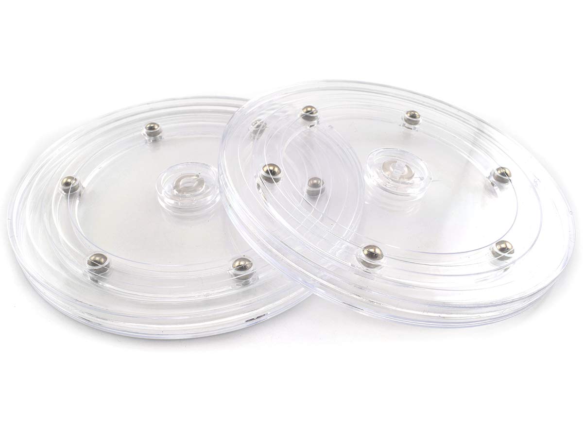 SDTC Tech 2-Pack 6 Inch Lazy Susan Turntable Organizer 360 Degree Rotating Bearings Acrylic Round Turntable for Kitchen Corner Cabinets/Spice Rack/Table Cake Decorating - Clear Tone