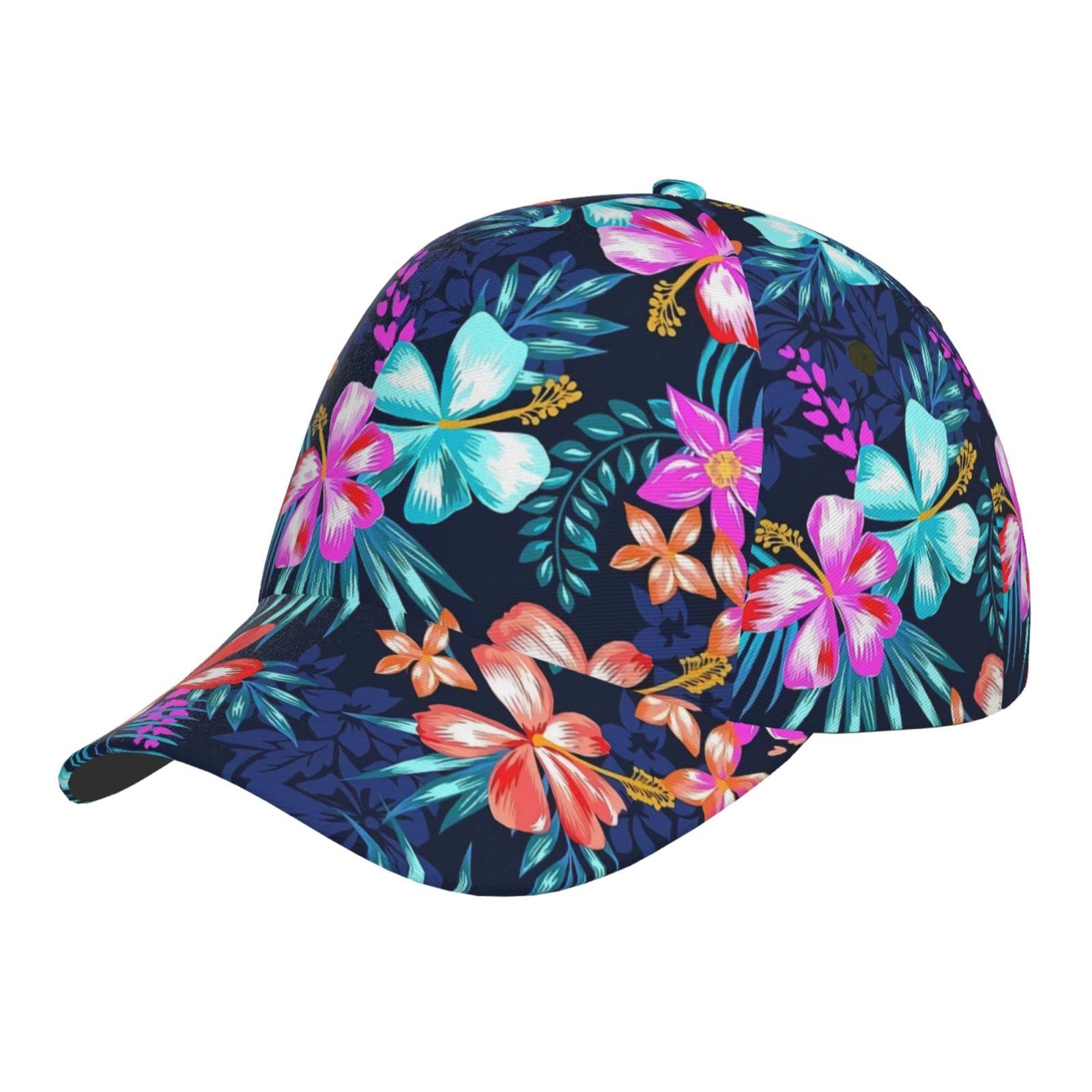 Sucbouh Tropical Flower Baseball Cap for Women Adjustable Sport Hat Fashion Casual Washed Dad Hat
