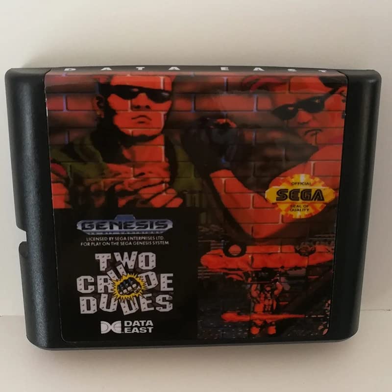 Two Crude Dudes 16 Bit MD Game Card Sega Mega Drive Genesis
