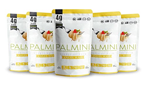 Palmini Angel Hair Pasta | Low-Carb, Low-Calorie Hearts of Palm Pasta | Keto, Gluten Free, Vegan, Non-GMO | As seen on Shark Tank | (12 Ounce Pouch-Pack of 6)