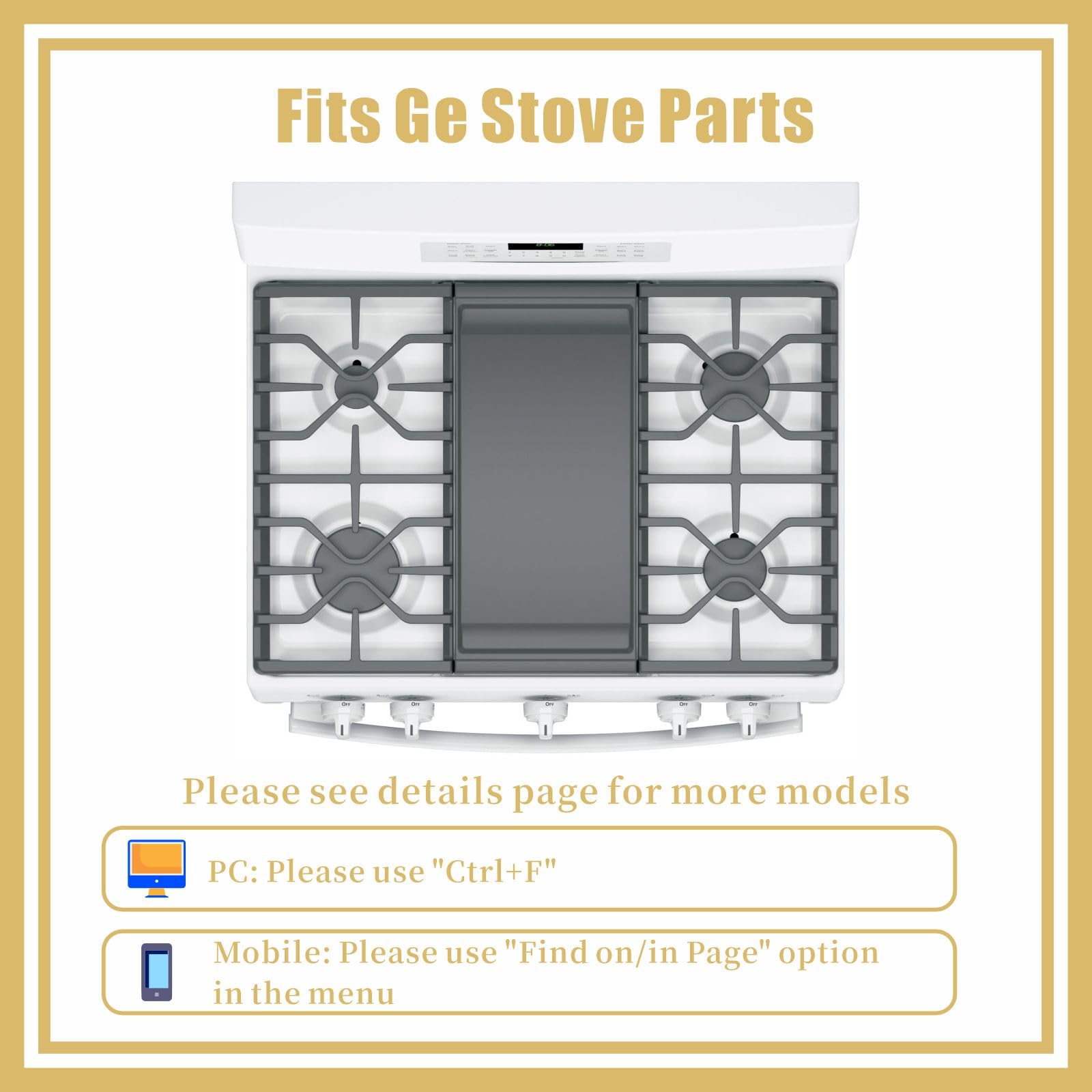 zcafmfzf Upgraded WB31X24738 Griddle for GE Stove Griddle Replacement, More Durable GE Griddle for Gas Cooktop, Safe Uncoated GE Griddle for Stove Top, Non-Stick GE Stove Top Griddle for Gas Stove