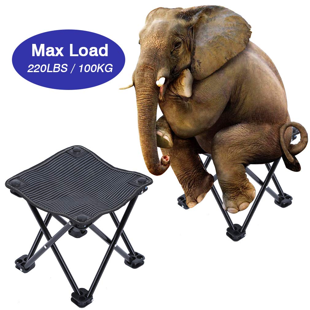 MeiLiMiYu Portable Folding Camping Stool Small Camp Stool Compact Lightweight Foot Stool with Carry Bag